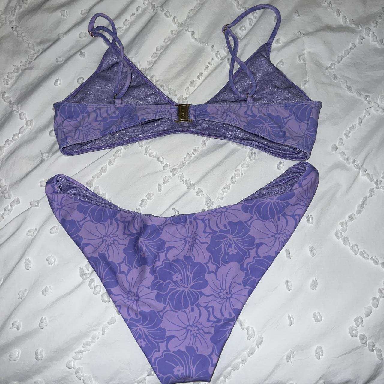 LENI SWIMS purple floral print bikini - staple... - Depop