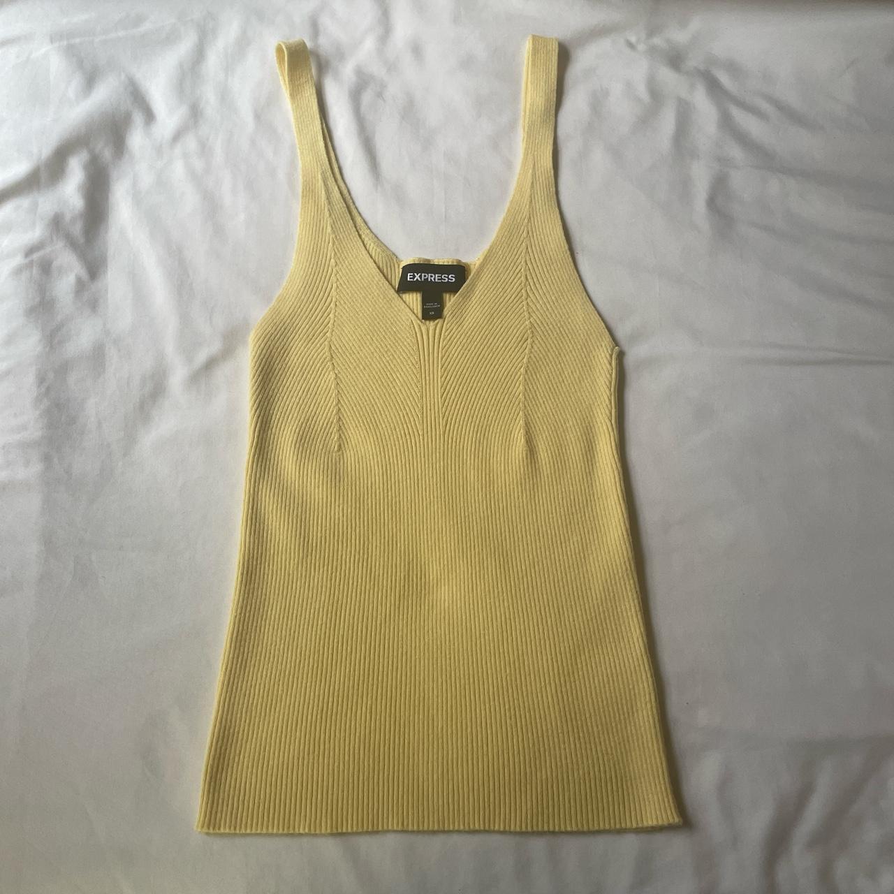 The softest ribbed yellow tank top from express.... - Depop