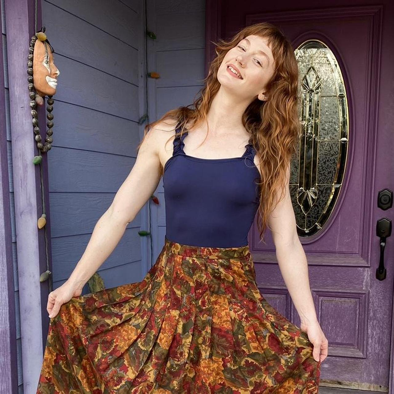 Small navy blue bodysuit / leotard with snap crotch.... - Depop