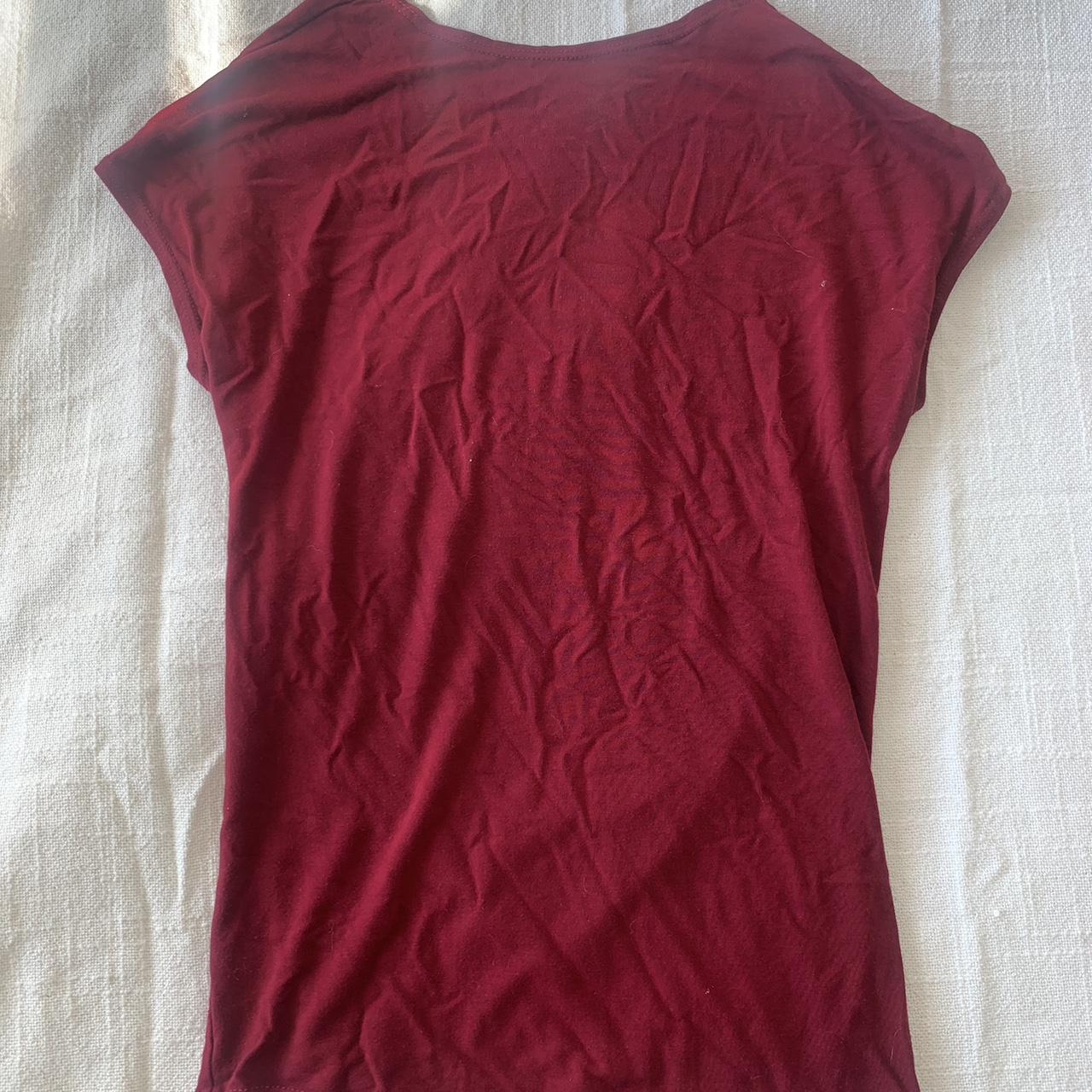 mode mischief backless tee in bordeaux size xs-s... - Depop
