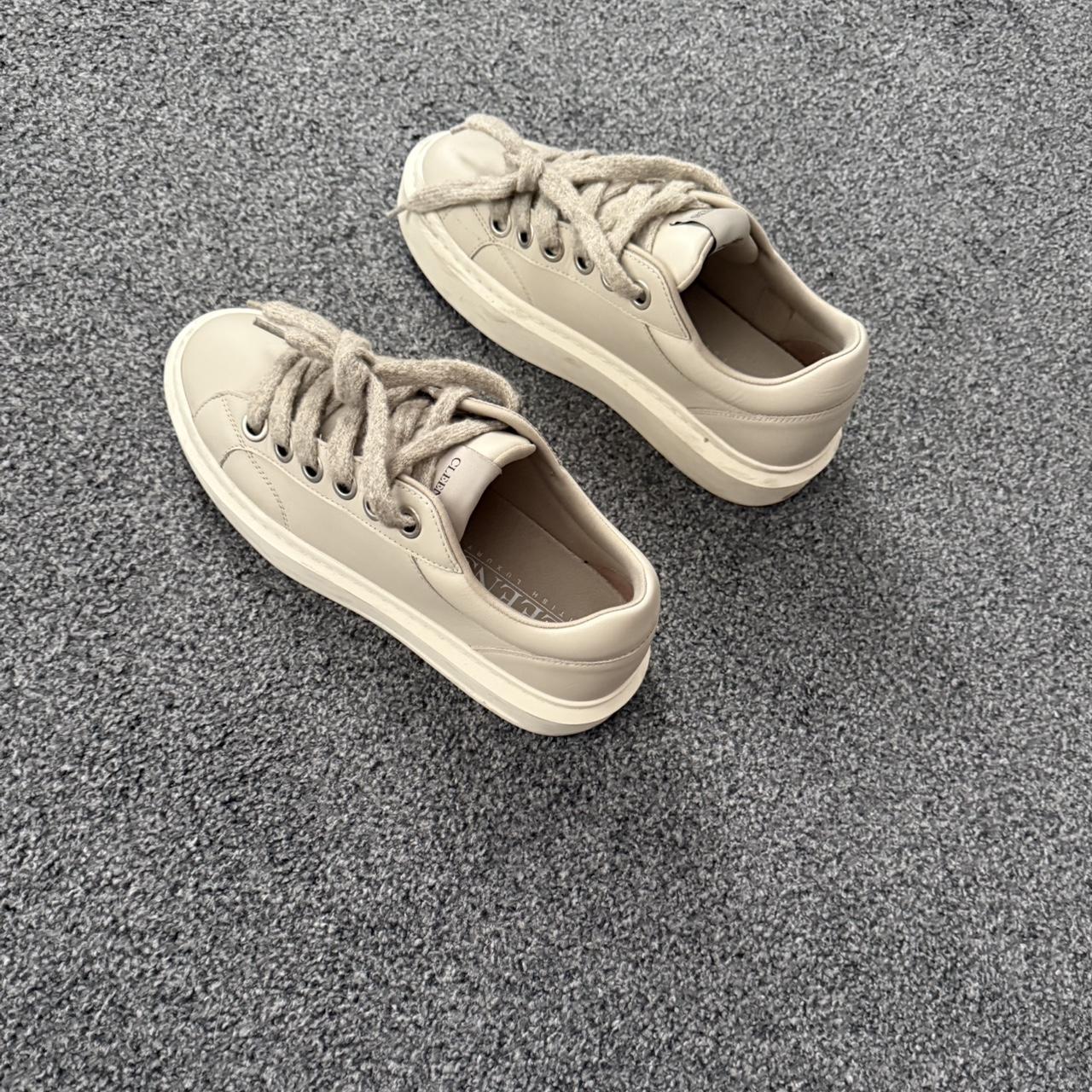 Men’s Cleens ace shoes size 8 in crème. Worn once,... | Depop