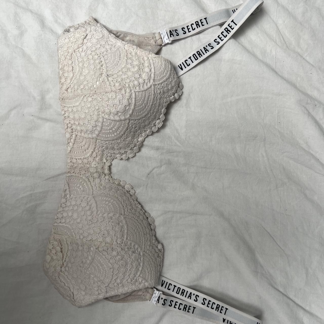 Victorias Secret Lace Bra white size 32 B - Depop