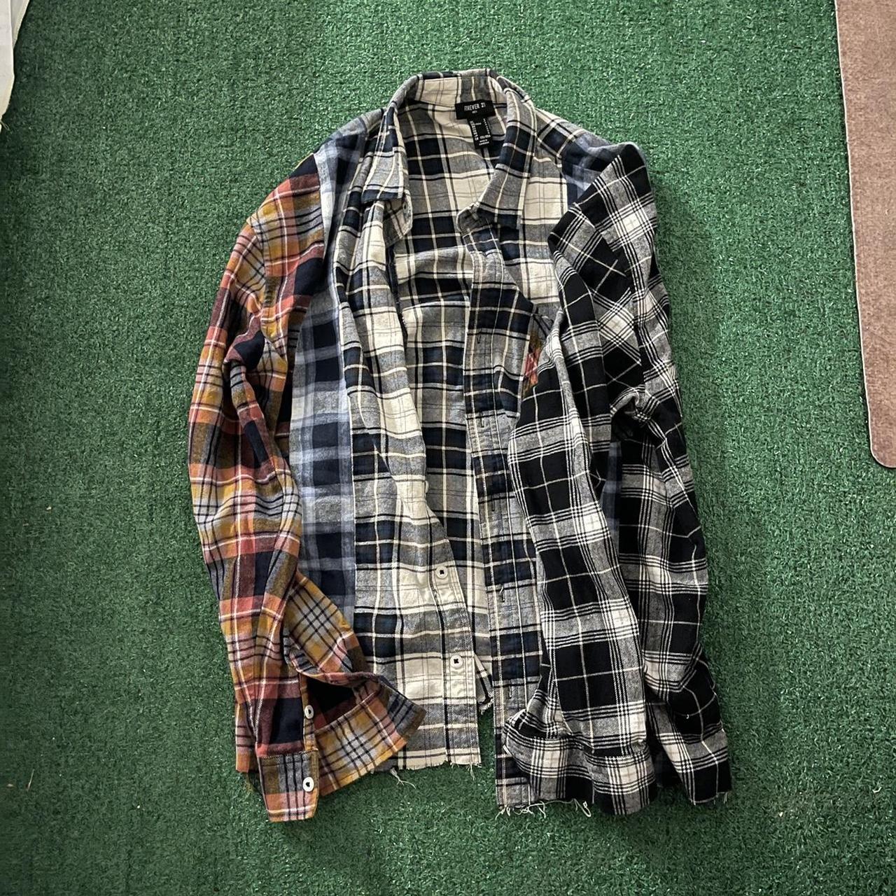 Multi color Flannel, Distressed bottom. - Depop
