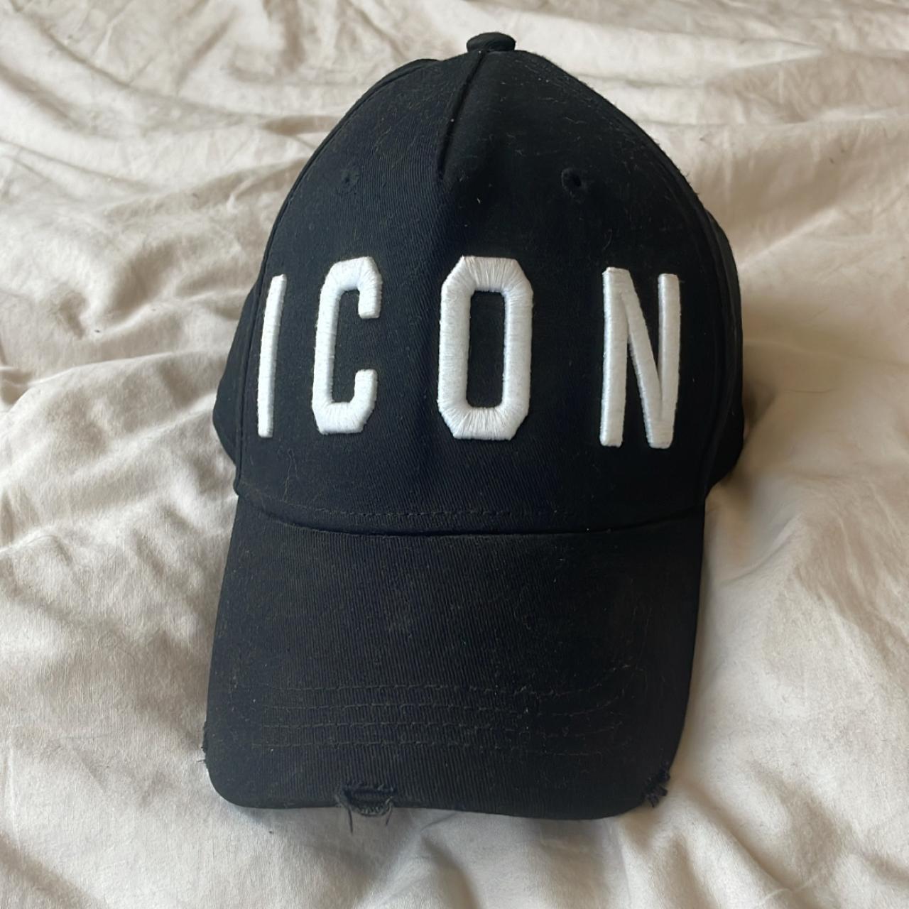 Dsquared 2 Black and white icon logo baseball cap... - Depop
