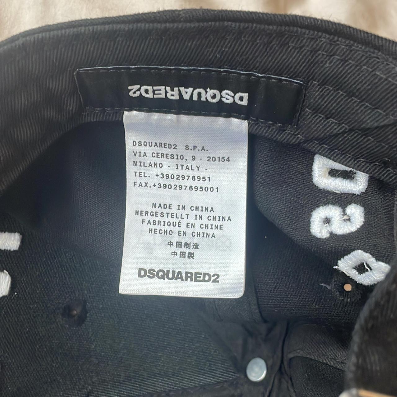 Dsquared 2 Black and white icon logo baseball cap... - Depop