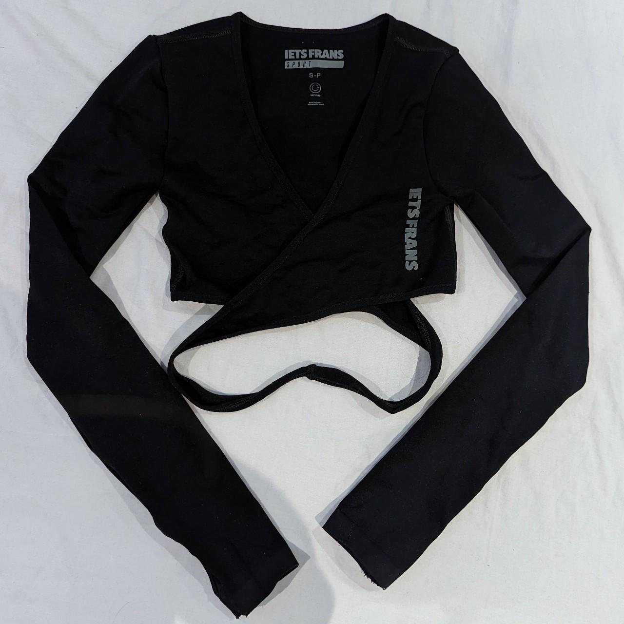 iets frans sport seamless wrap top in black. brand... - Depop