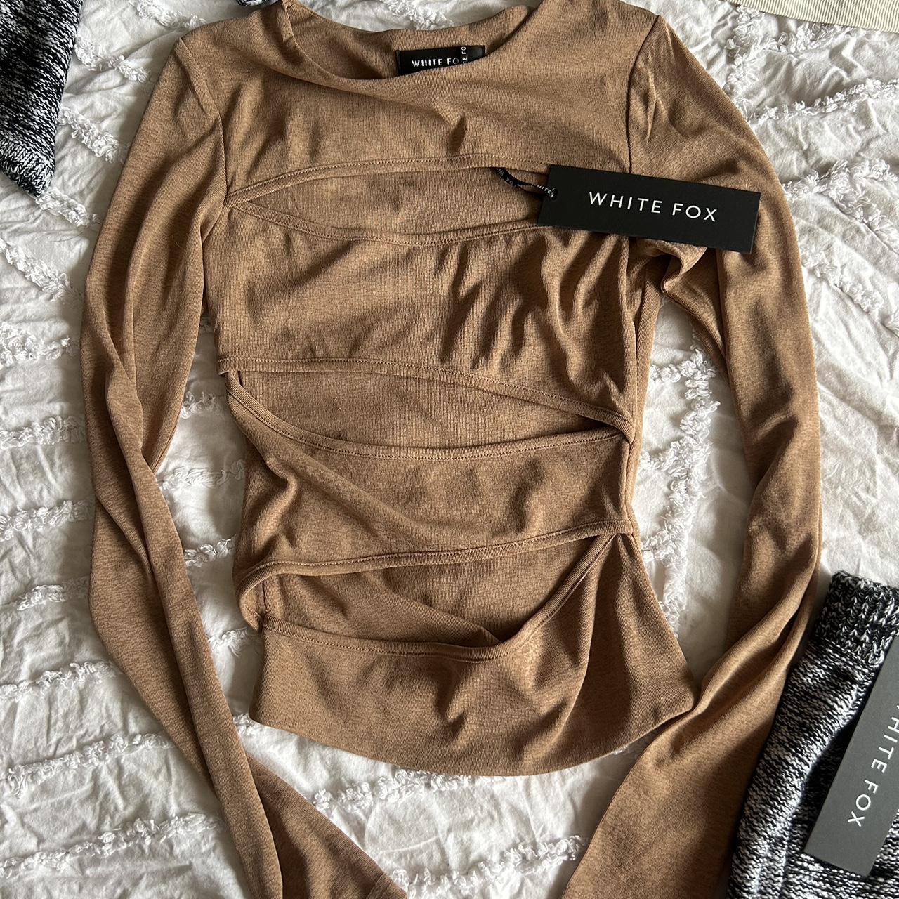 White fox cut out long sleeve top - new with tags... - Depop