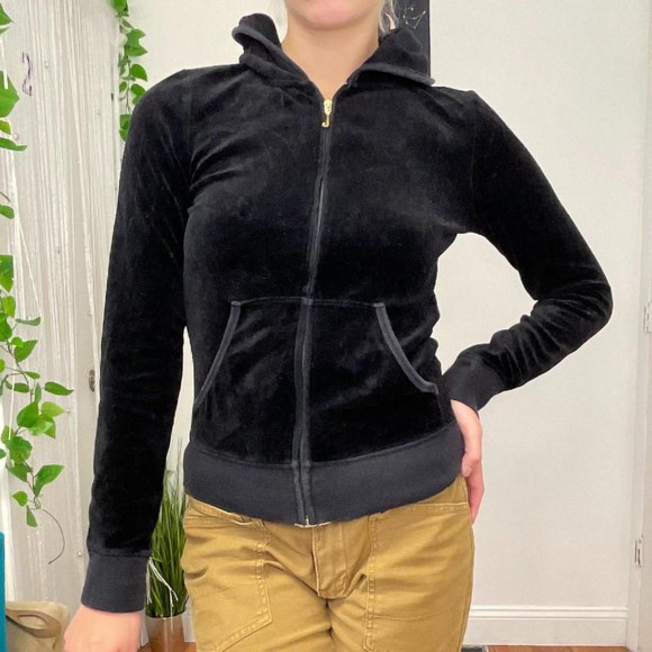 Y2K Juicy Couture Velour Zip Front Hoodie Long... - Depop