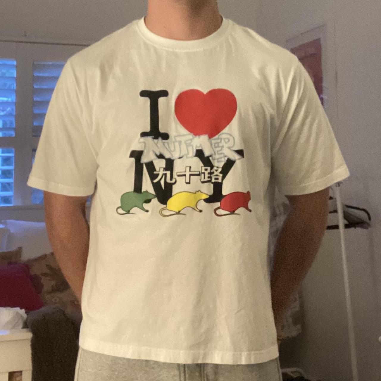 Mutimer White I ️ NY t shirt Size large, Cropped... - Depop