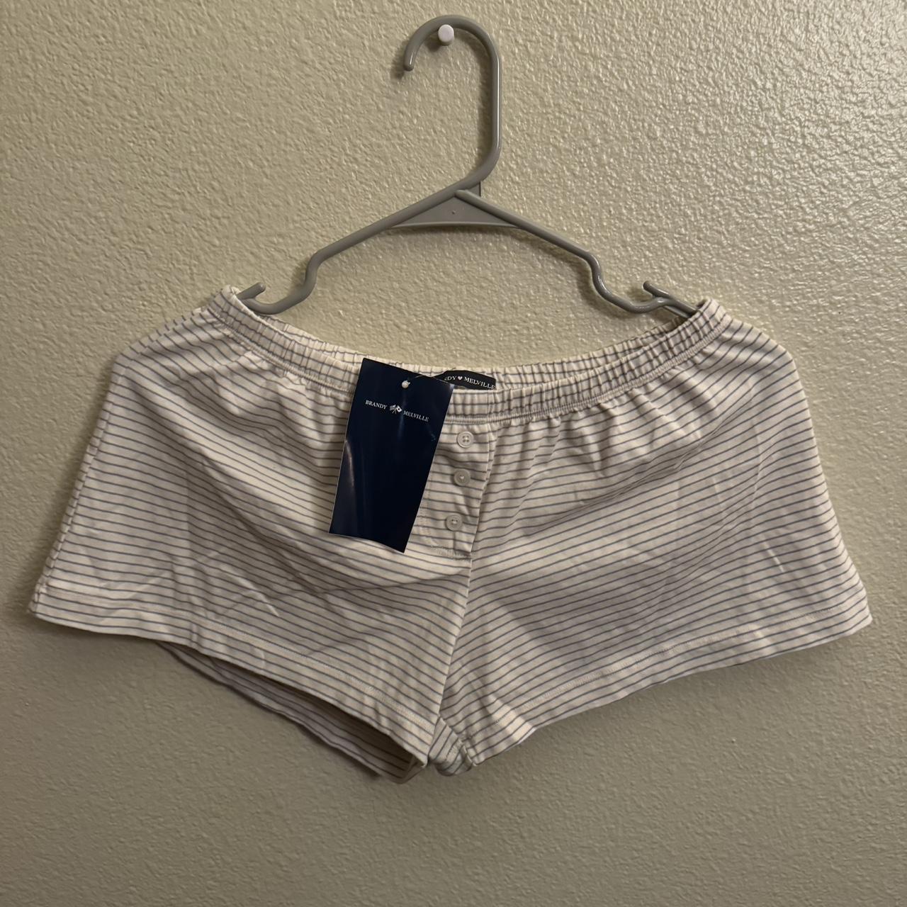 Brandy Melville striped boxer shorts - Depop
