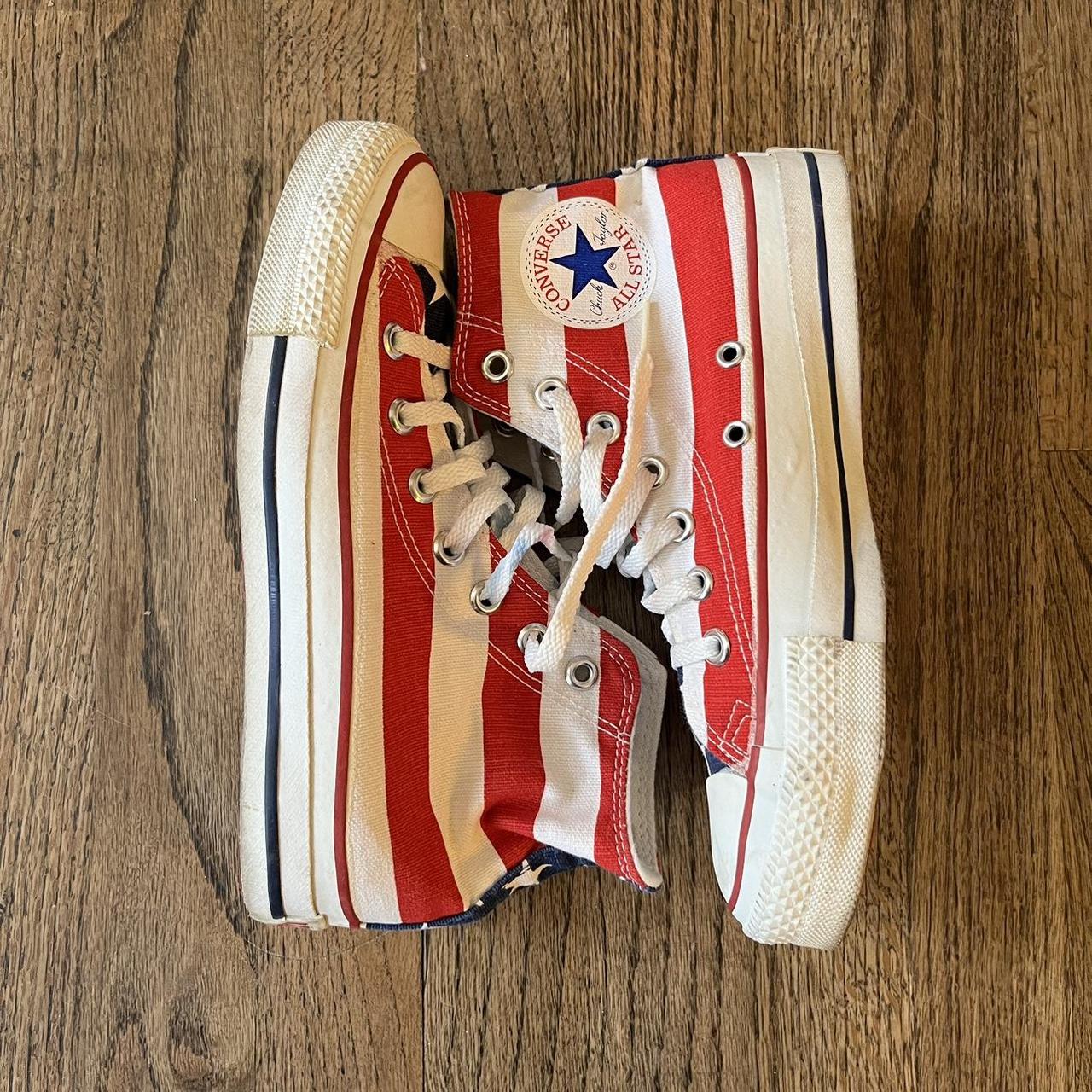 Vintage USA made Stars and Stripes ladies high top... - Depop