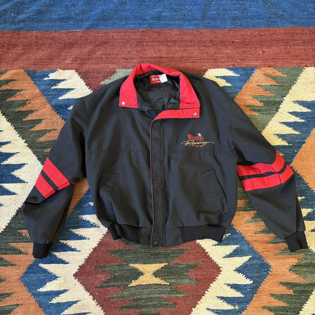 Winston race jacket. Black and red. Embroidered.... - Depop