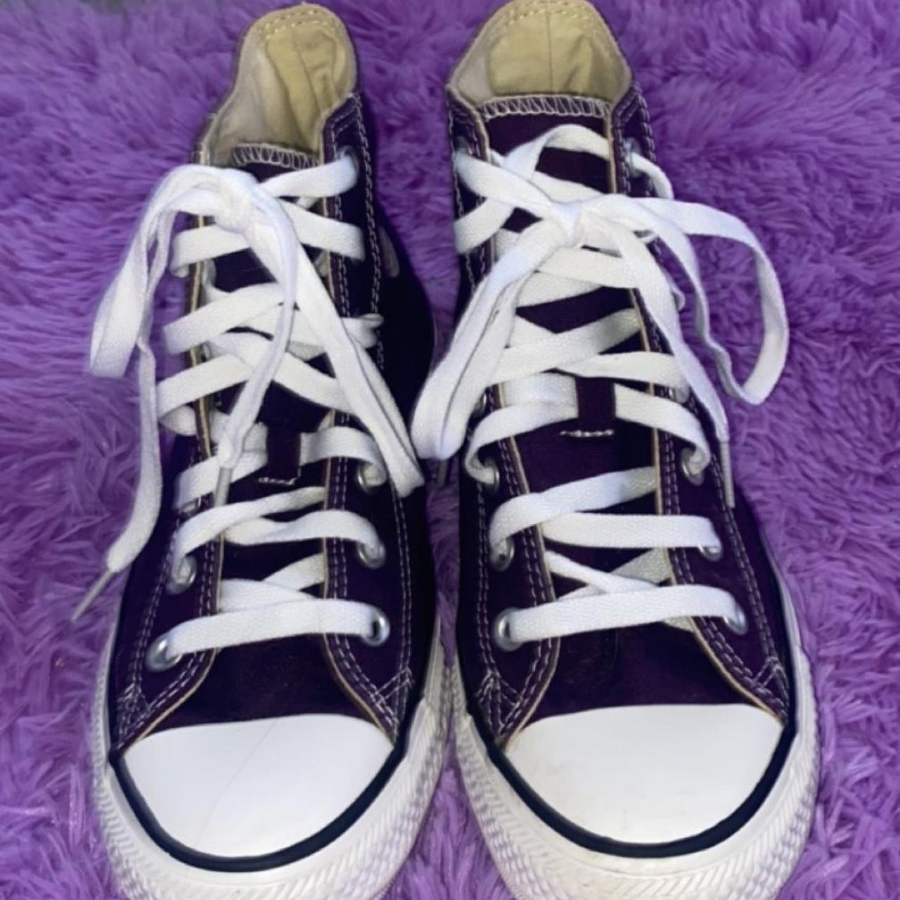 Converse Classic Purple Hi Top Shoes Worn maybe... - Depop
