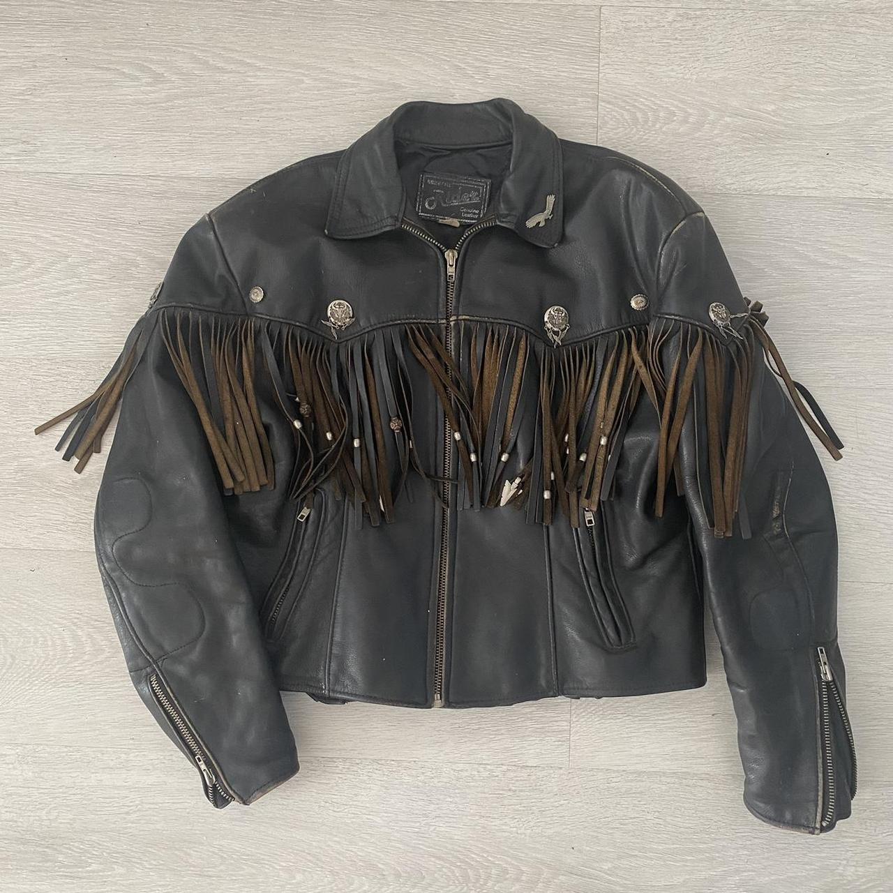 Vintage unisex leather western style motorcycle... - Depop