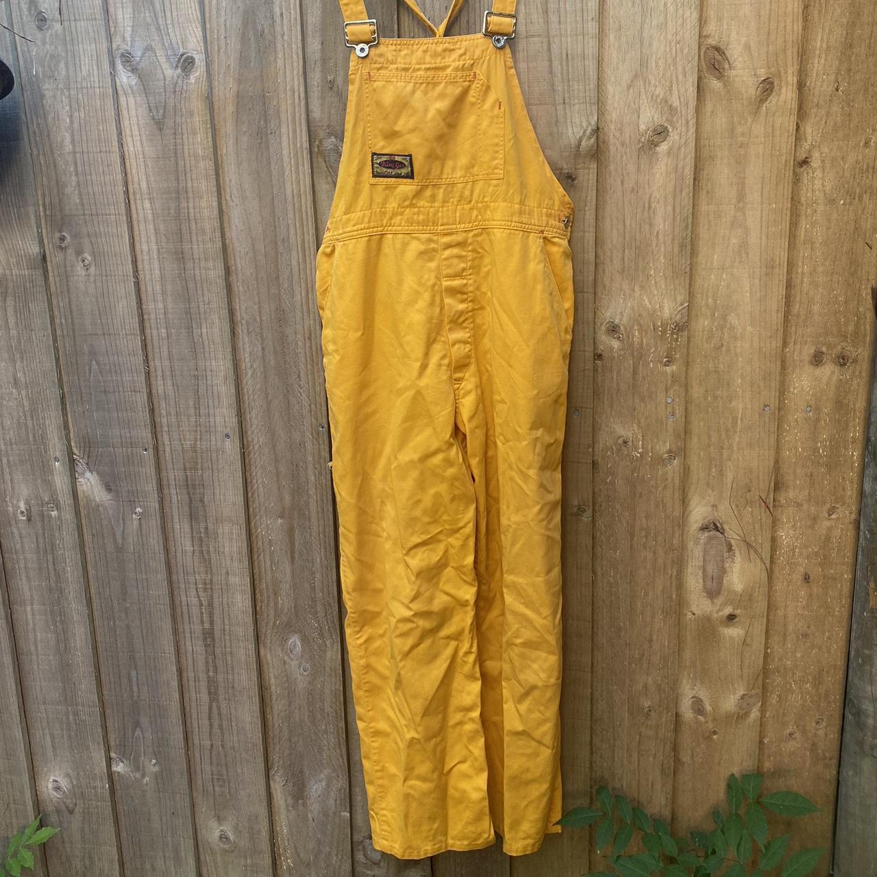 Vintage rare King Gee Long yellow/orange overalls... - Depop