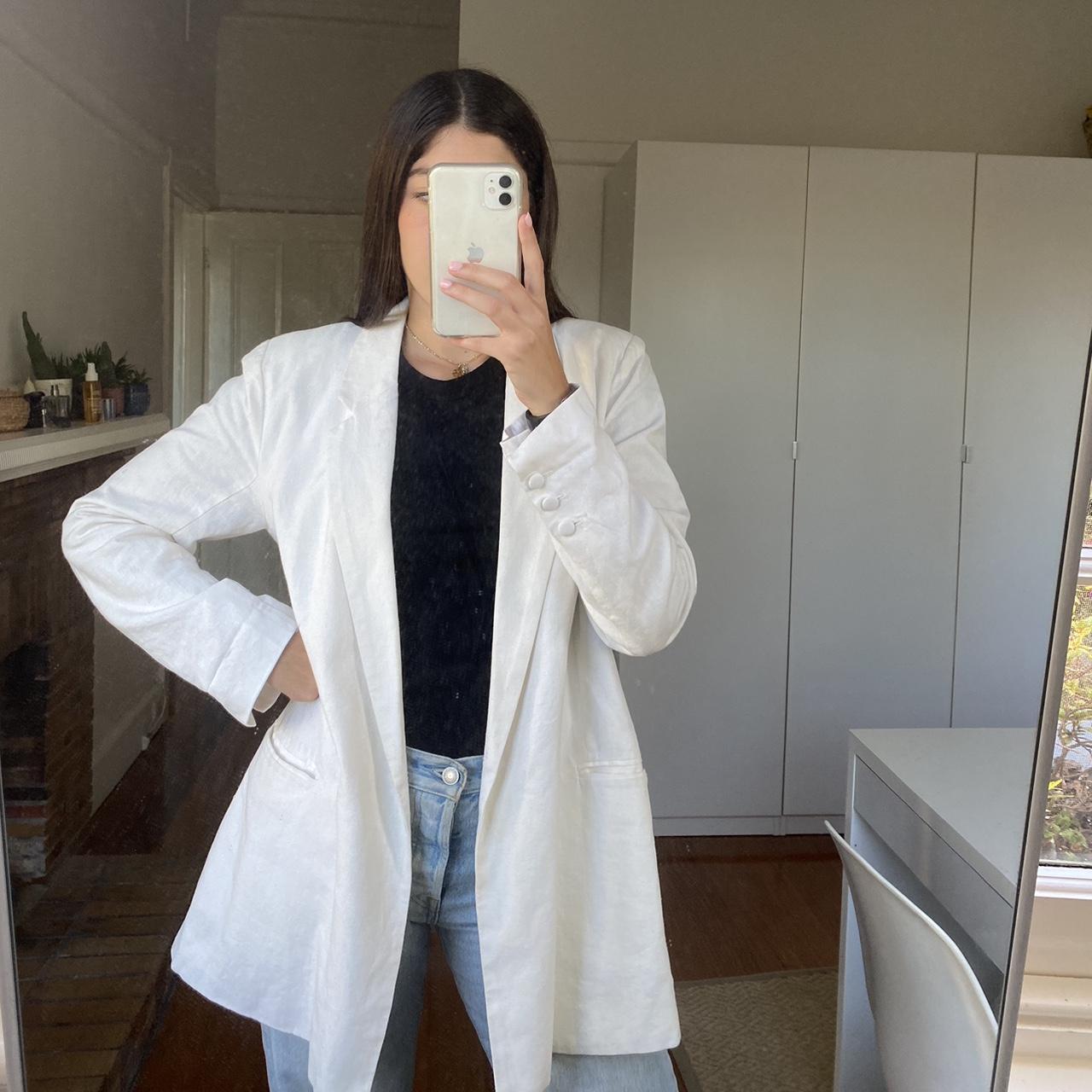 Glassons white linen blazer - great condition, only... - Depop