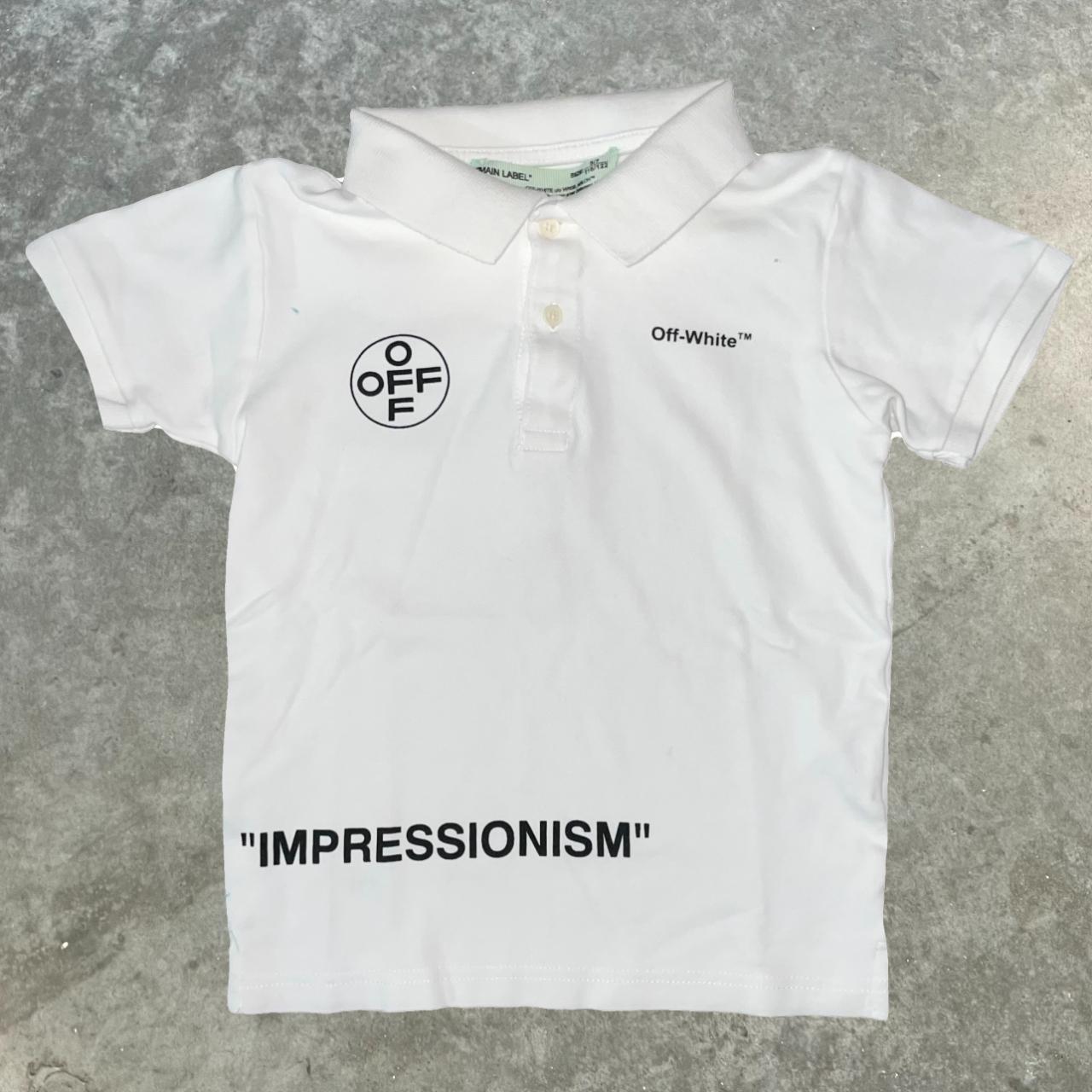 Off White “Impressionism” White Polo Collared Tee... - Depop