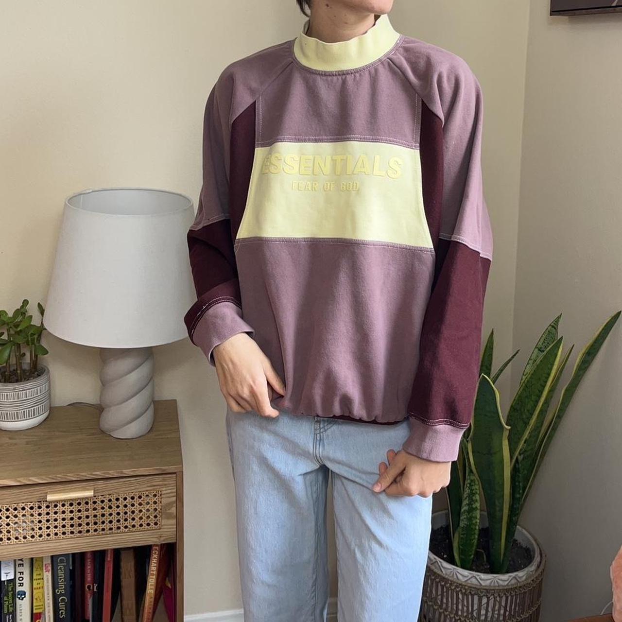 1 of 1 custom upcycled Mauve colorblock pullover... - Depop