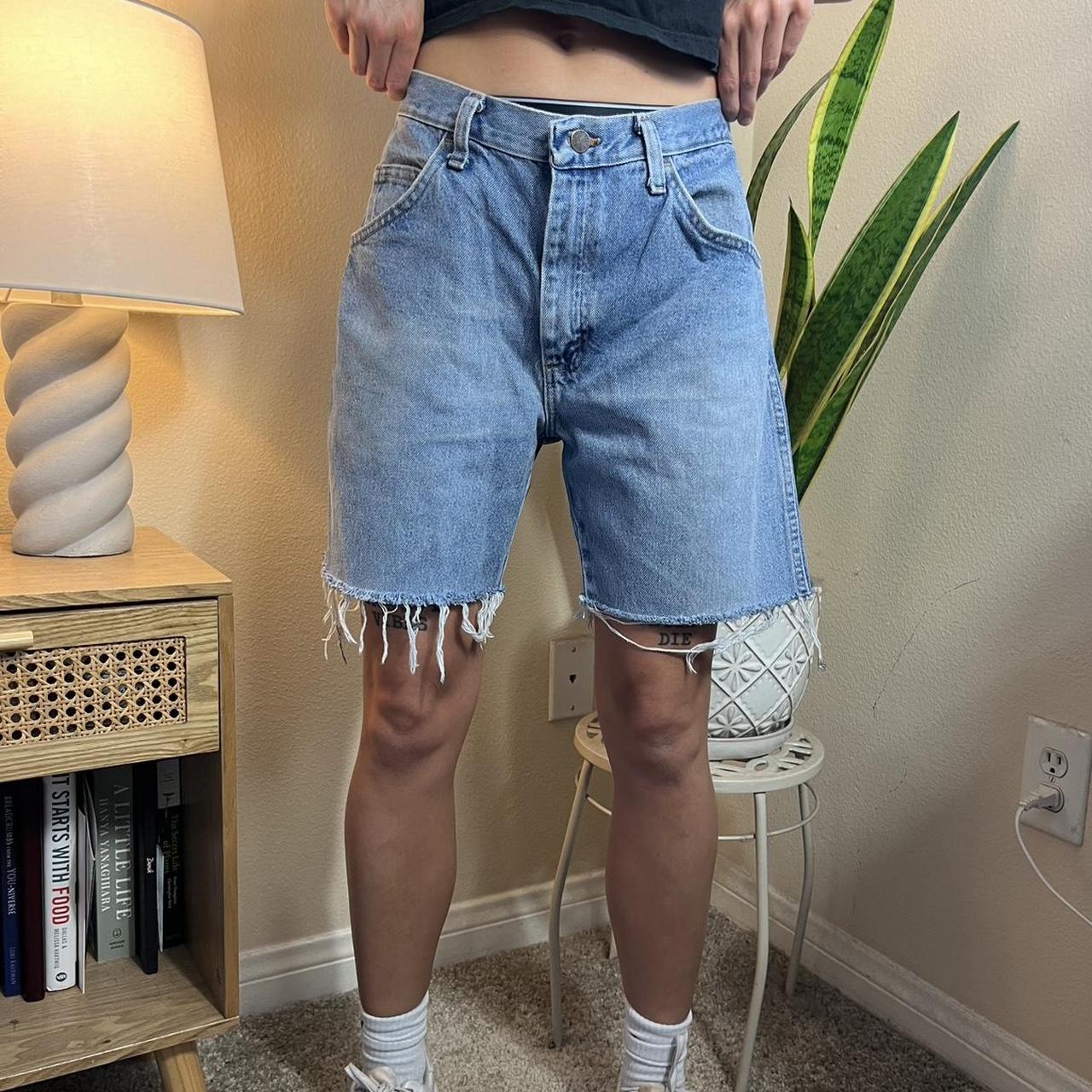 Rustler cut off jean shorts (jorts). small stain on... | Depop