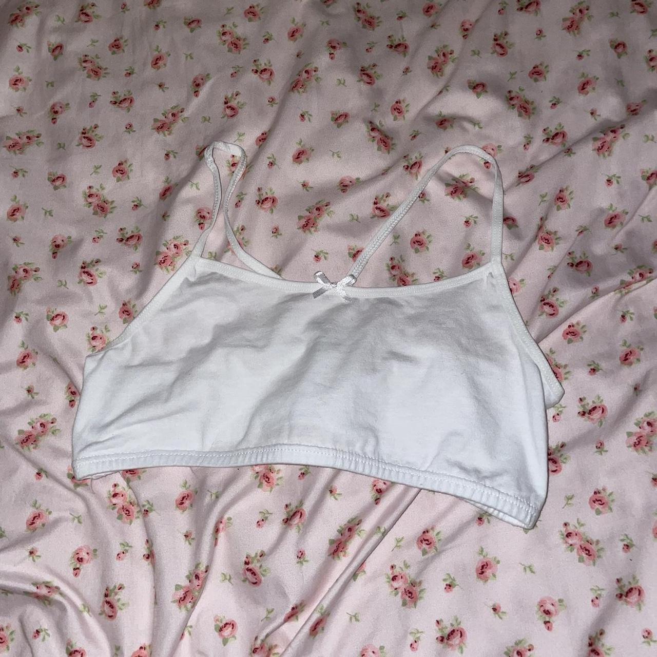 Renew rofe coquette dainty white bra bralette with... - Depop