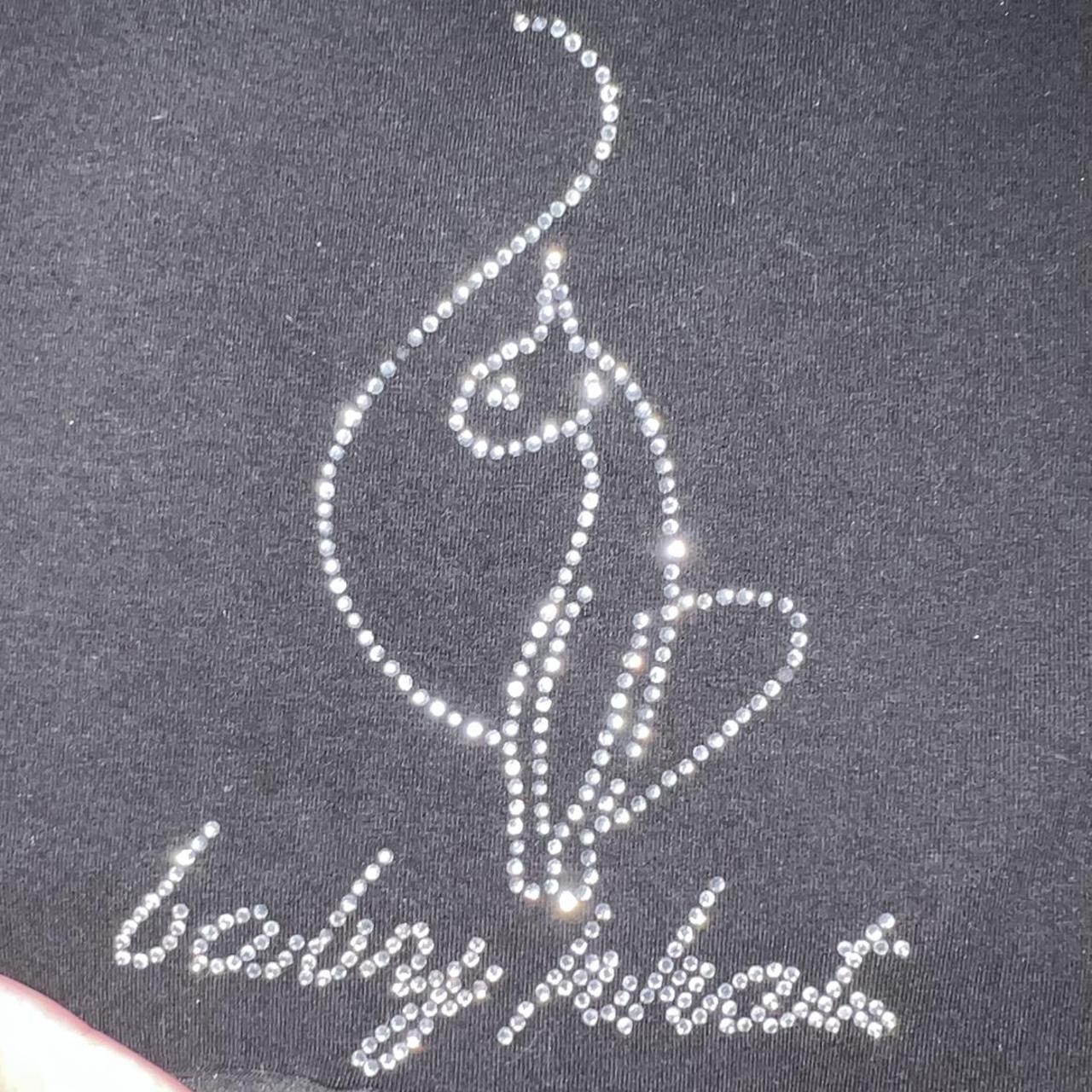 Baby Phat bedazzled logo micro crop top Size: S... - Depop