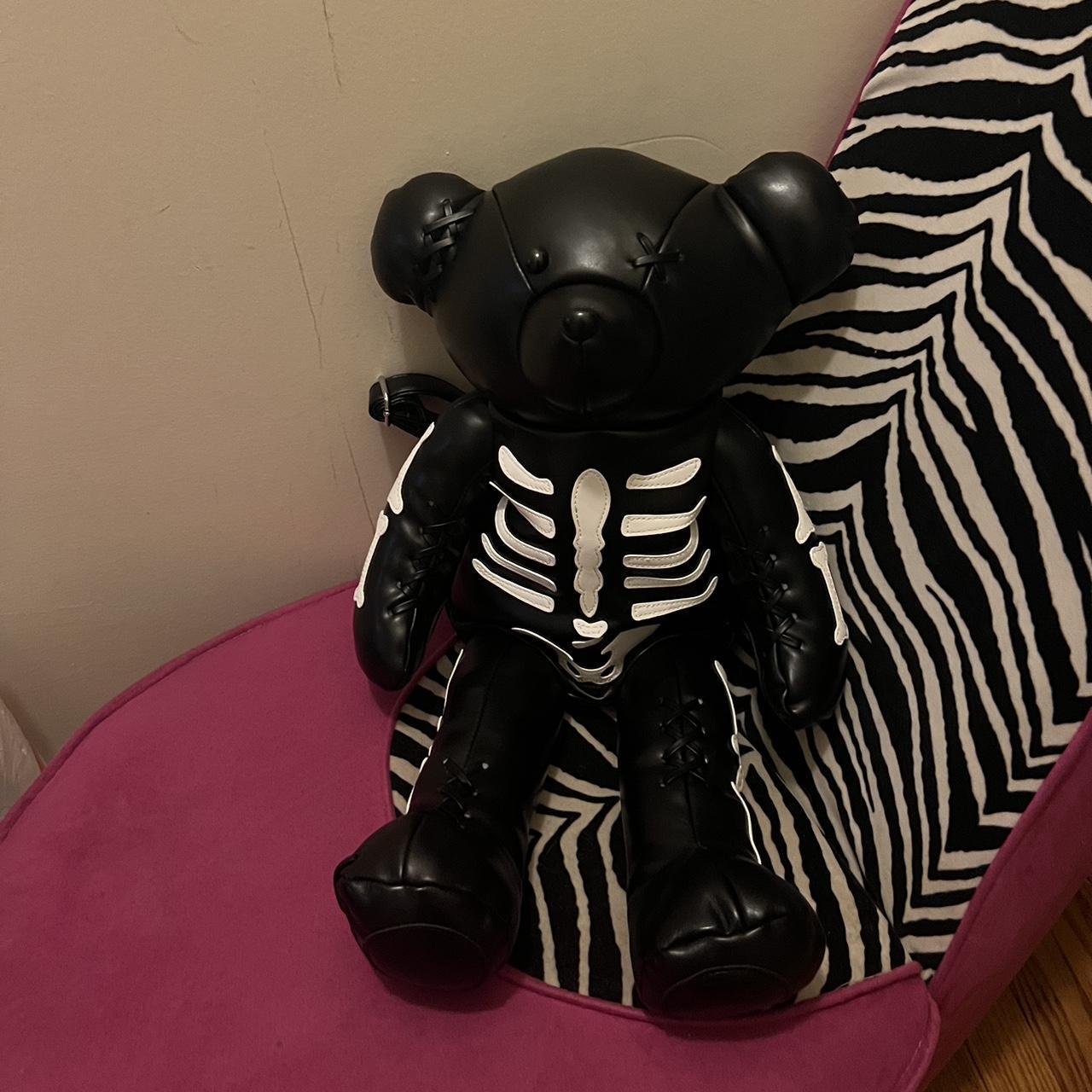 skeleton teddy bear backpack brand new never used... - Depop