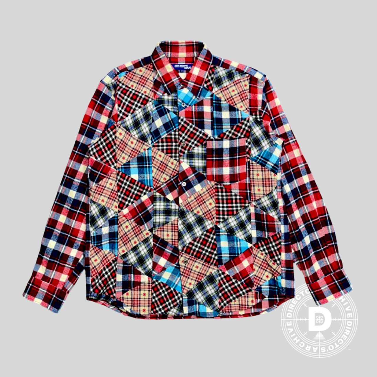 Junya Watanabe AW03 Patchwork Flannel Shirt Size:... - Depop