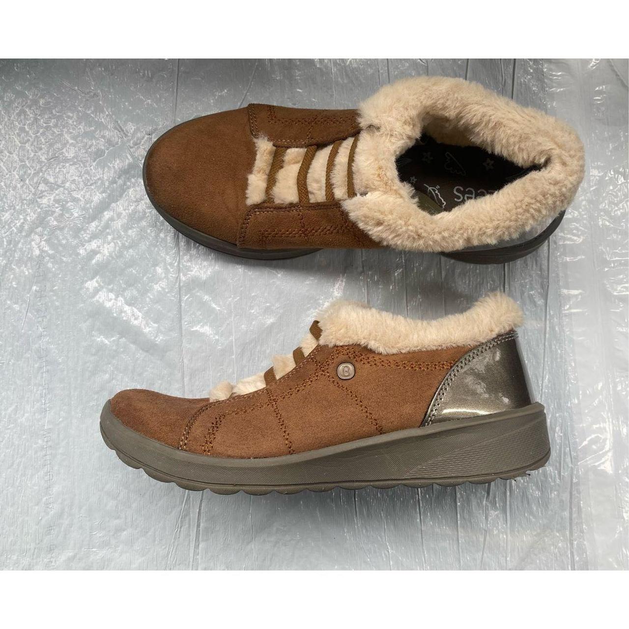 BZees Women’s Golden Women’s Brown Faux Fur Comfort... - Depop