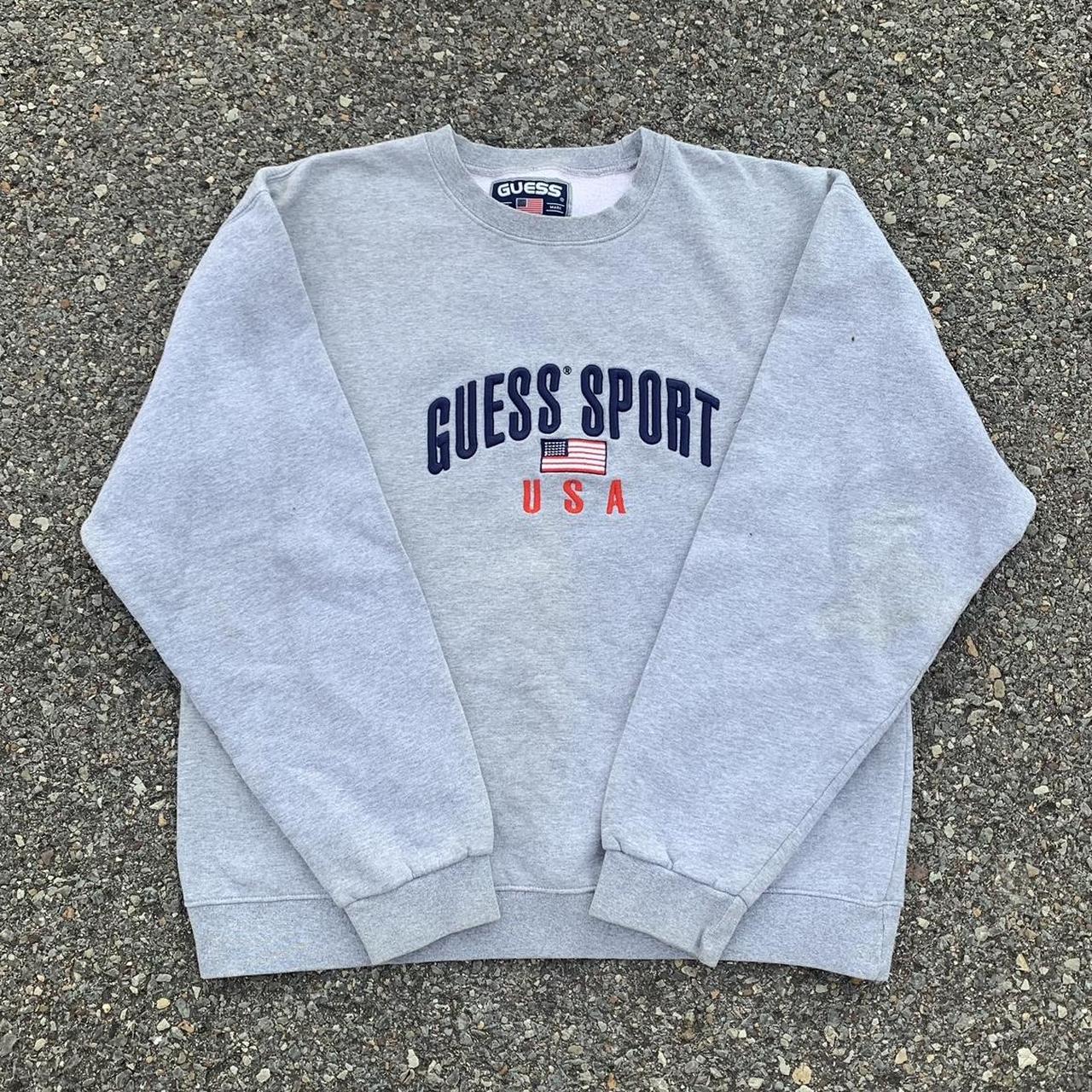 VINTAGE GUESS SPORTS CREWNECK medium flaws... - Depop