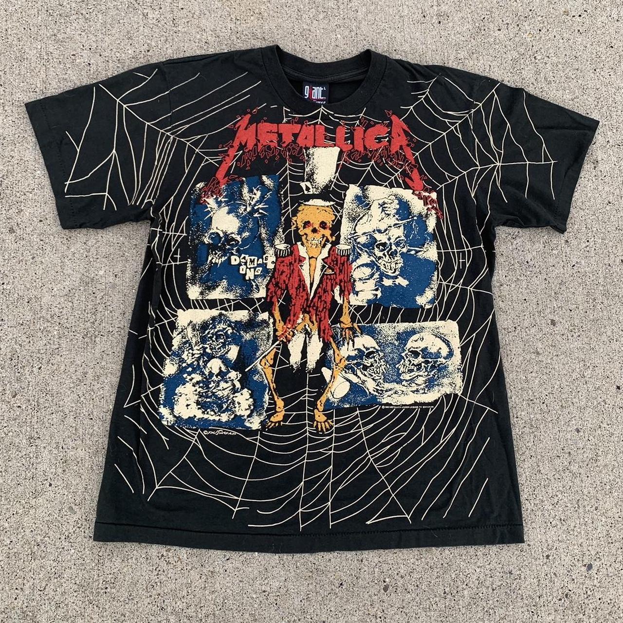 VINTAGE 1992 METALLICA DAMAGED INC AOP BAND... - Depop