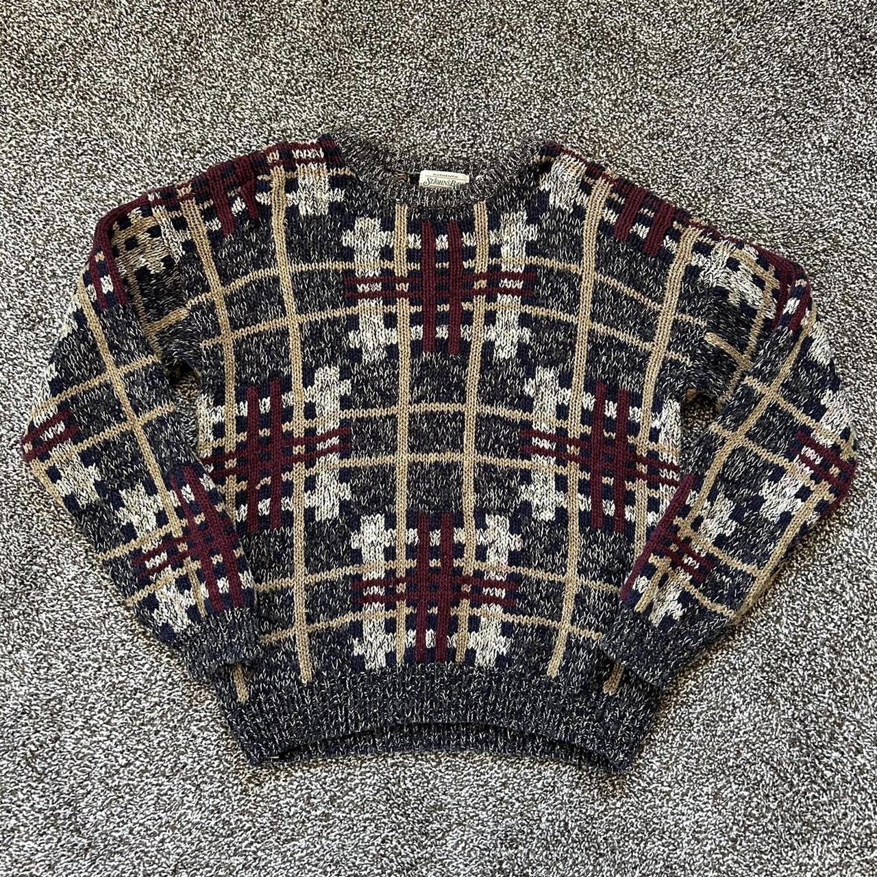 VINTAGE FUNKY PATTERN COOGI STYLE GRANPA... - Depop