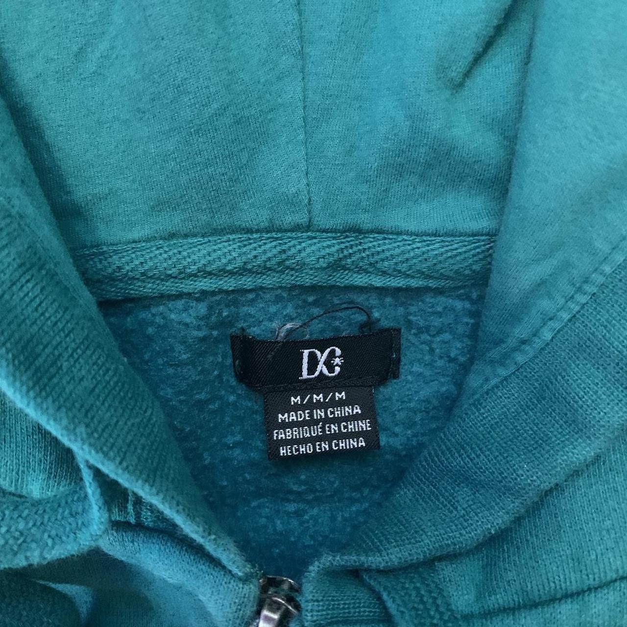 Y2K TEAL GRUNGE DC SHOES ZIP UP HOODIE medium but... - Depop