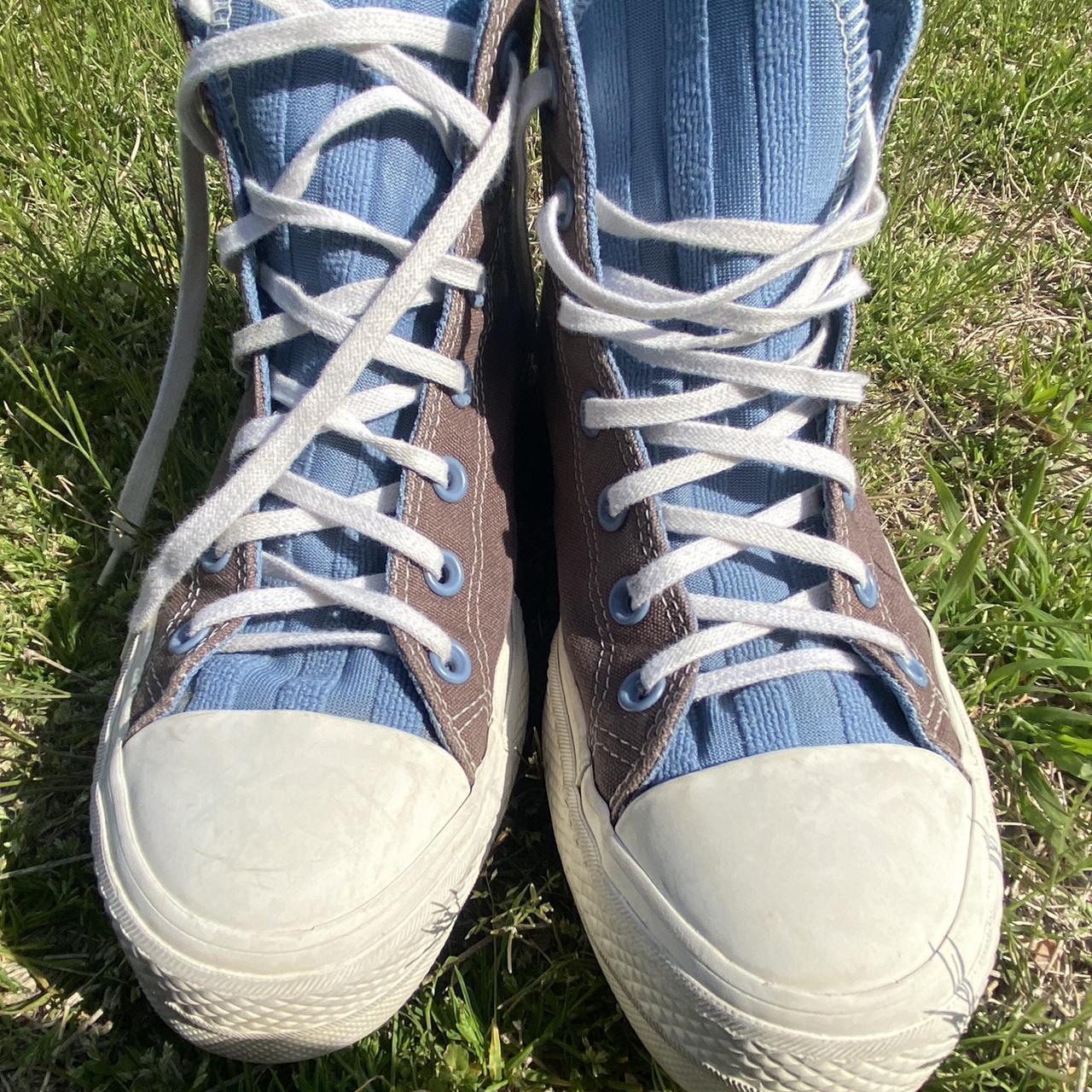 Converse Women's Brown and Blue Footwear | Depop