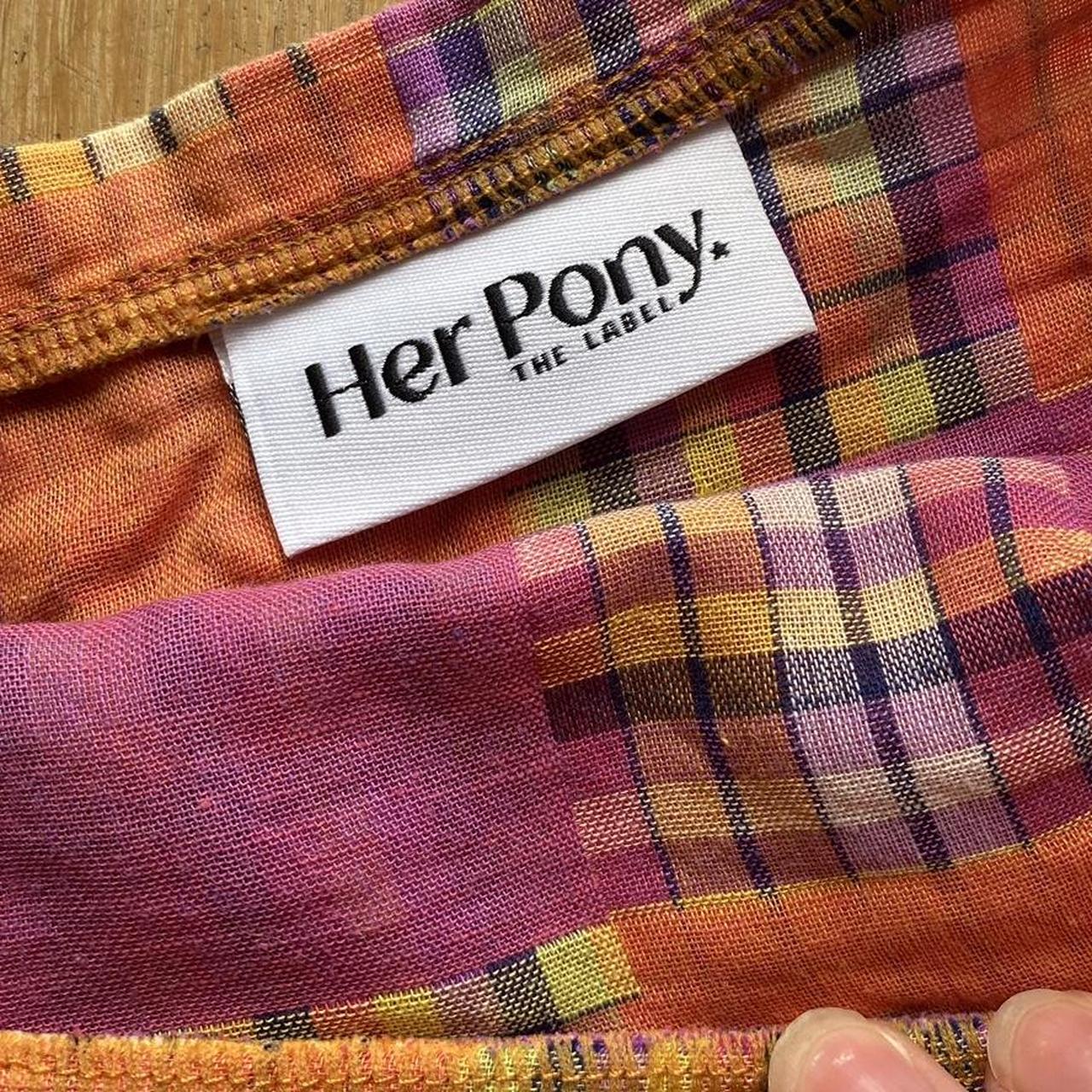 her pony the label check gingham mini skirt - size 8... - Depop