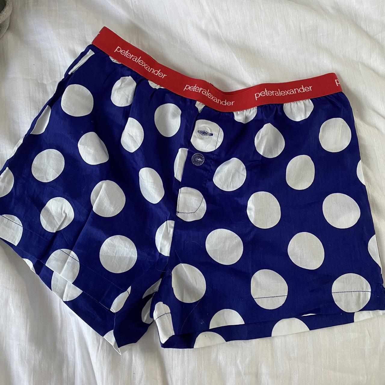 Blue polka dot Peter Alexander pyjama shorts... - Depop
