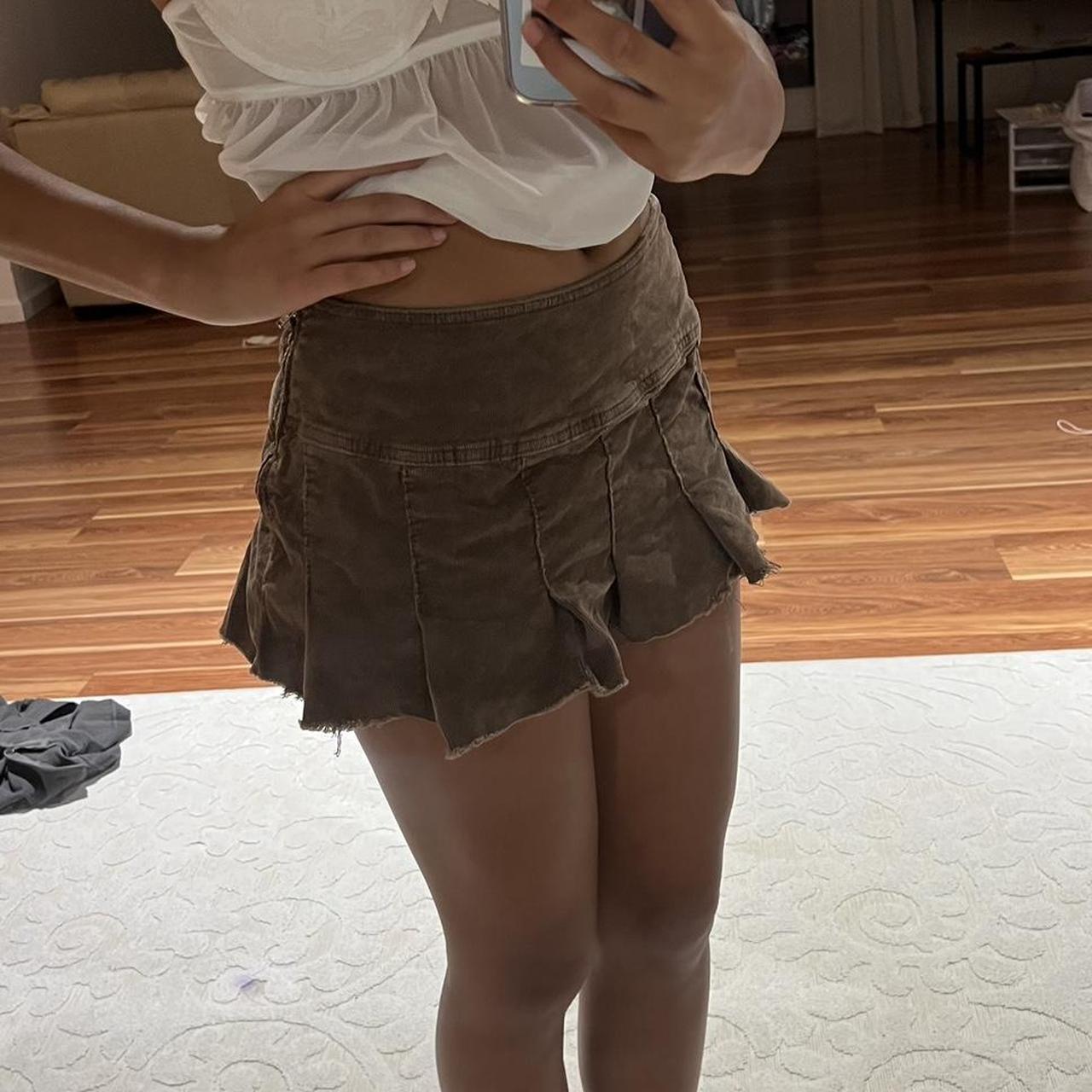 bdg brown corduroy mini skirt! size xs - Depop