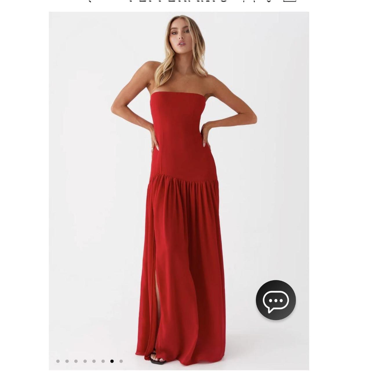 Gorgeous Debs/ formal low waisted Red dress Size uk... - Depop