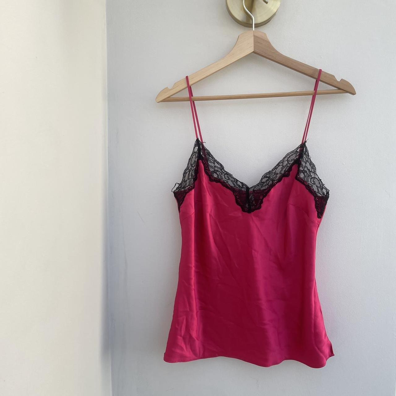 Hot Pink Satin Cami • Size 10 • Brand Darjeeling • Depop