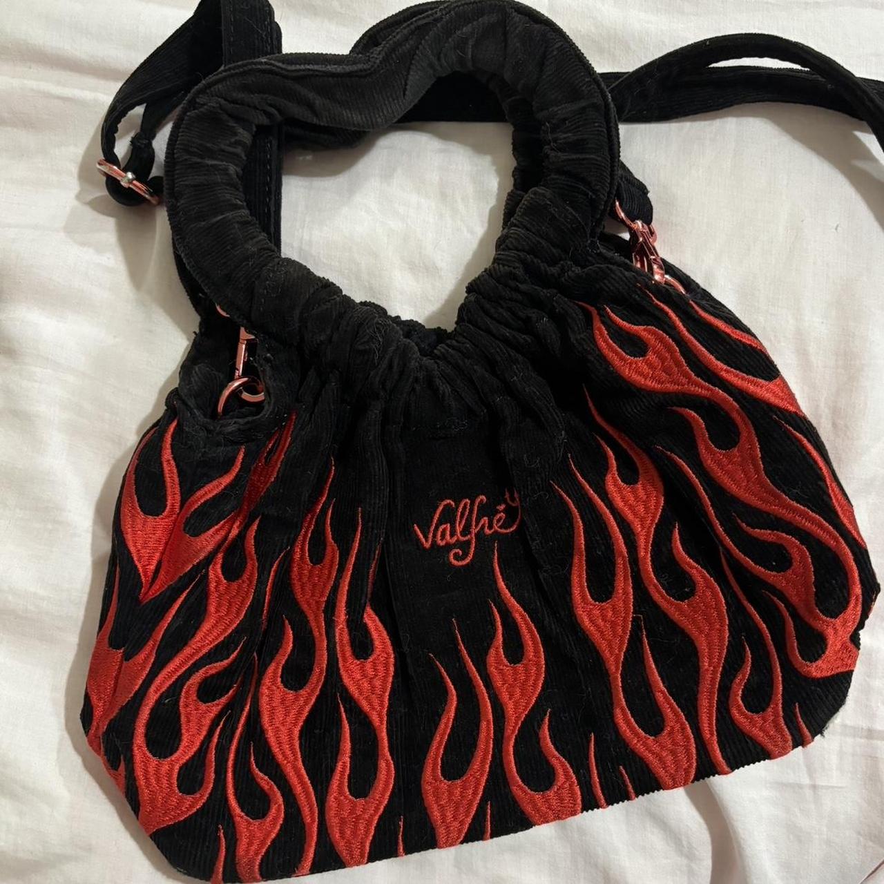 valfre heart handle corduroy flame purse. has... - Depop