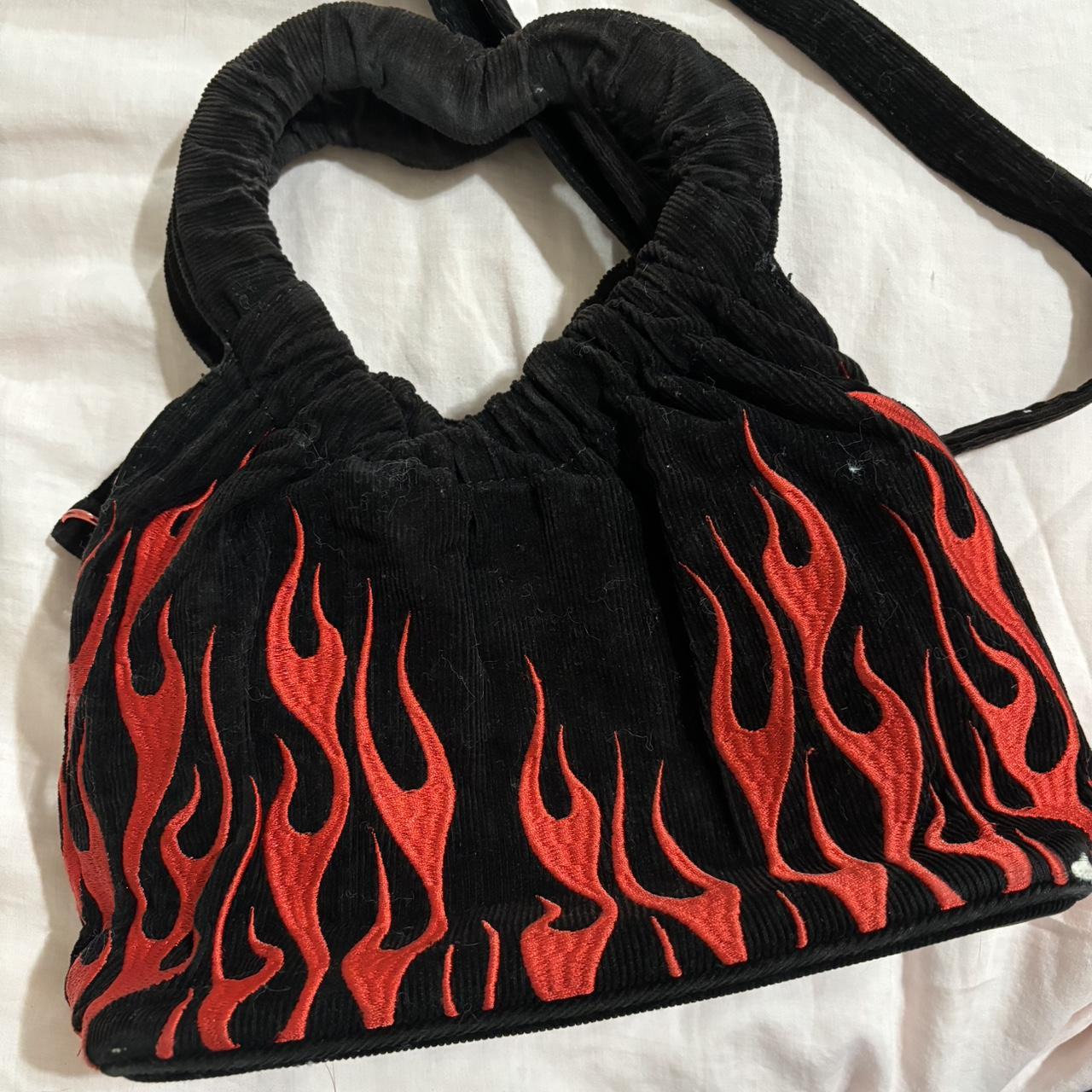 valfre heart handle corduroy flame purse. has... - Depop