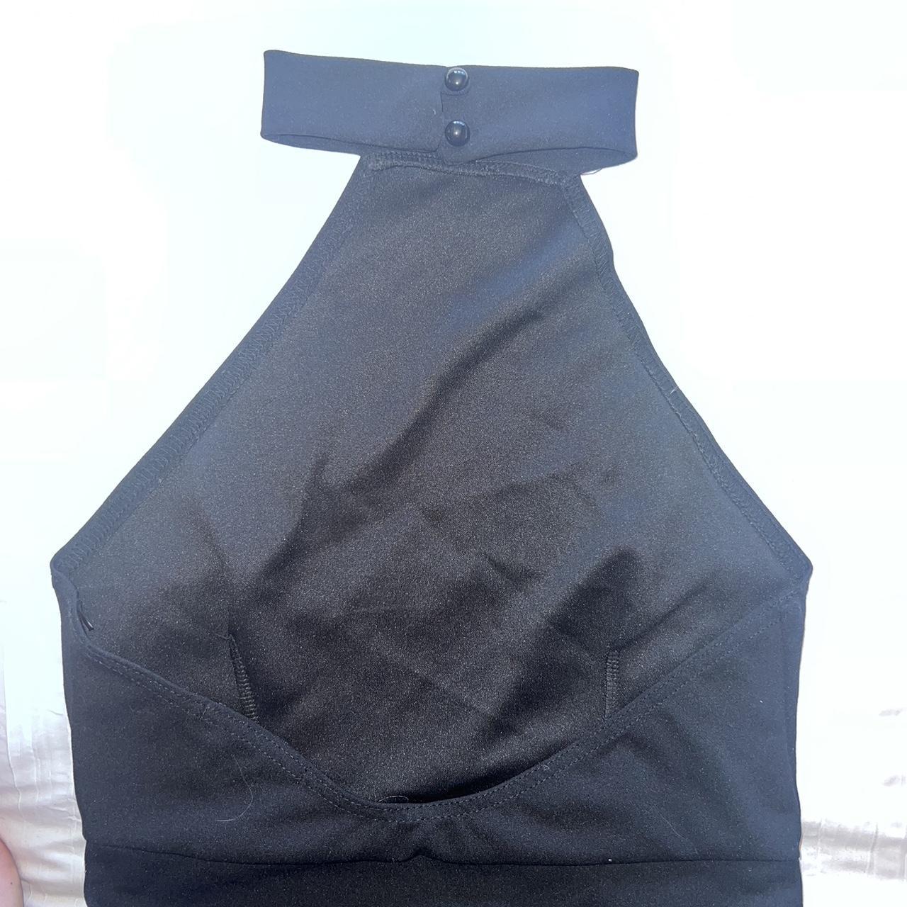 Black halter neck body on dress with front detailing... - Depop