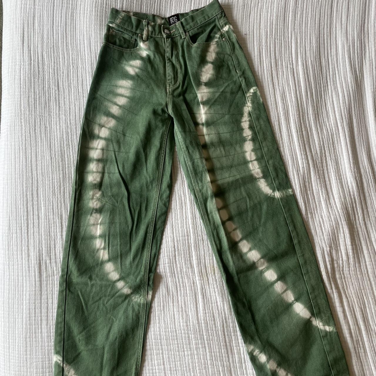 BDG Urban Outfitters Green Tie Dye Jeans • High-rise... - Depop