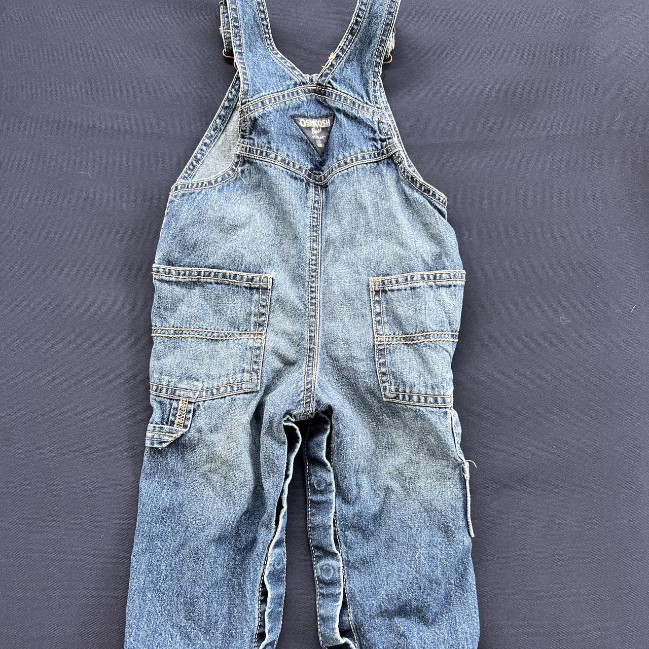 Size: 12Months OshKosh bgosh denim overalls with... - Depop