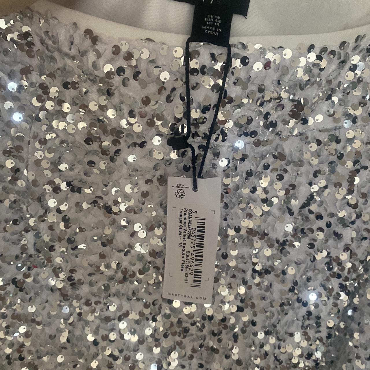 Plus size Silver sequin bell bottoms Size 1x Size... | Depop