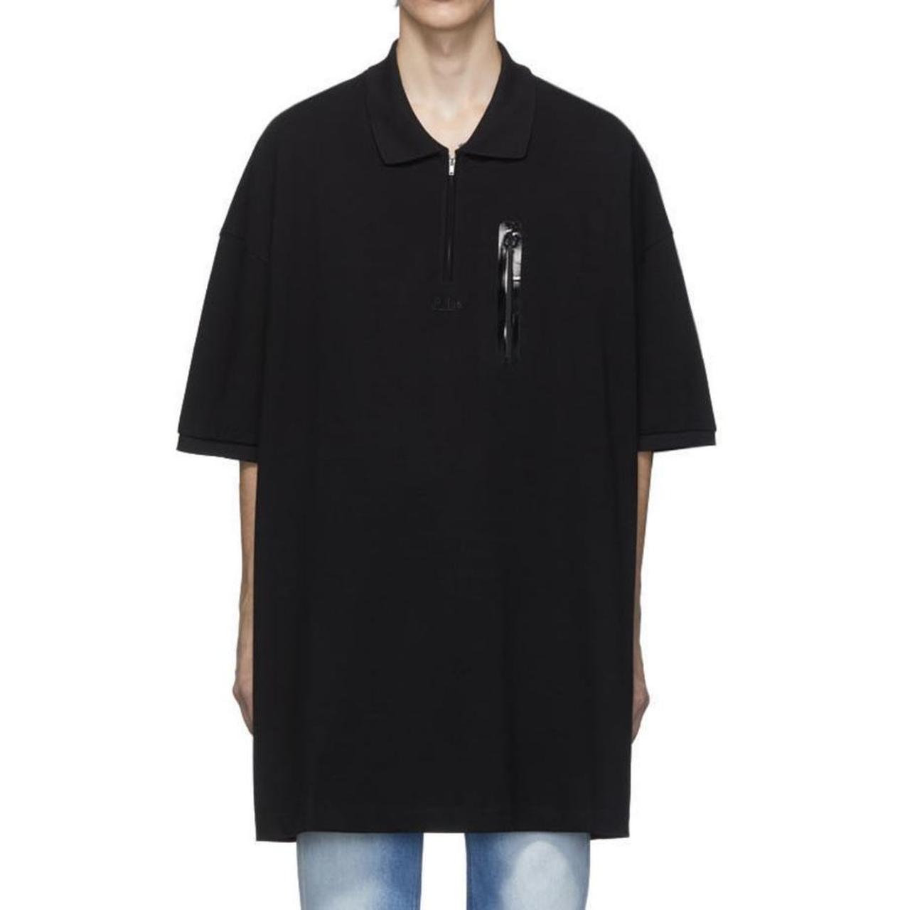 RANDOM IDENTITIES Black Oversized Polo Size... - Depop