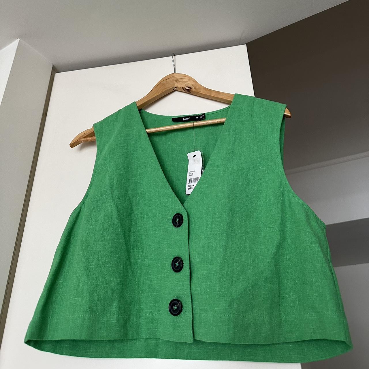 Sportsgirl Green Vest Top 💚 Size 14 New With Tags Depop