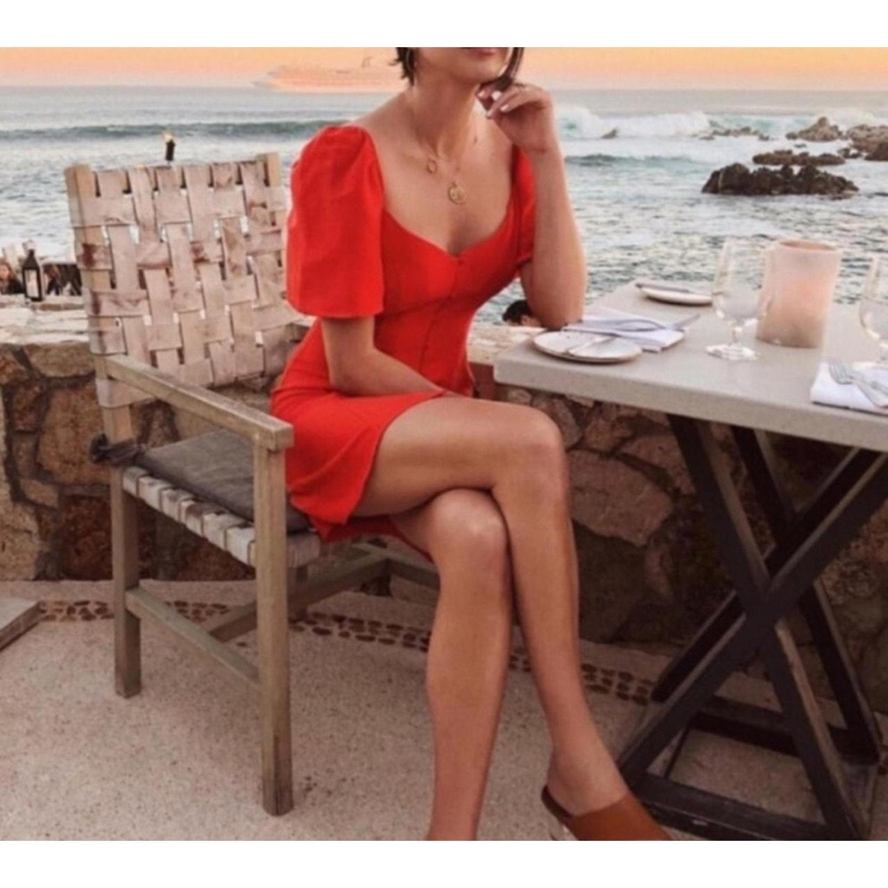 Zara red orange mini dress - XL 4437/701 Size: XL ... - Depop