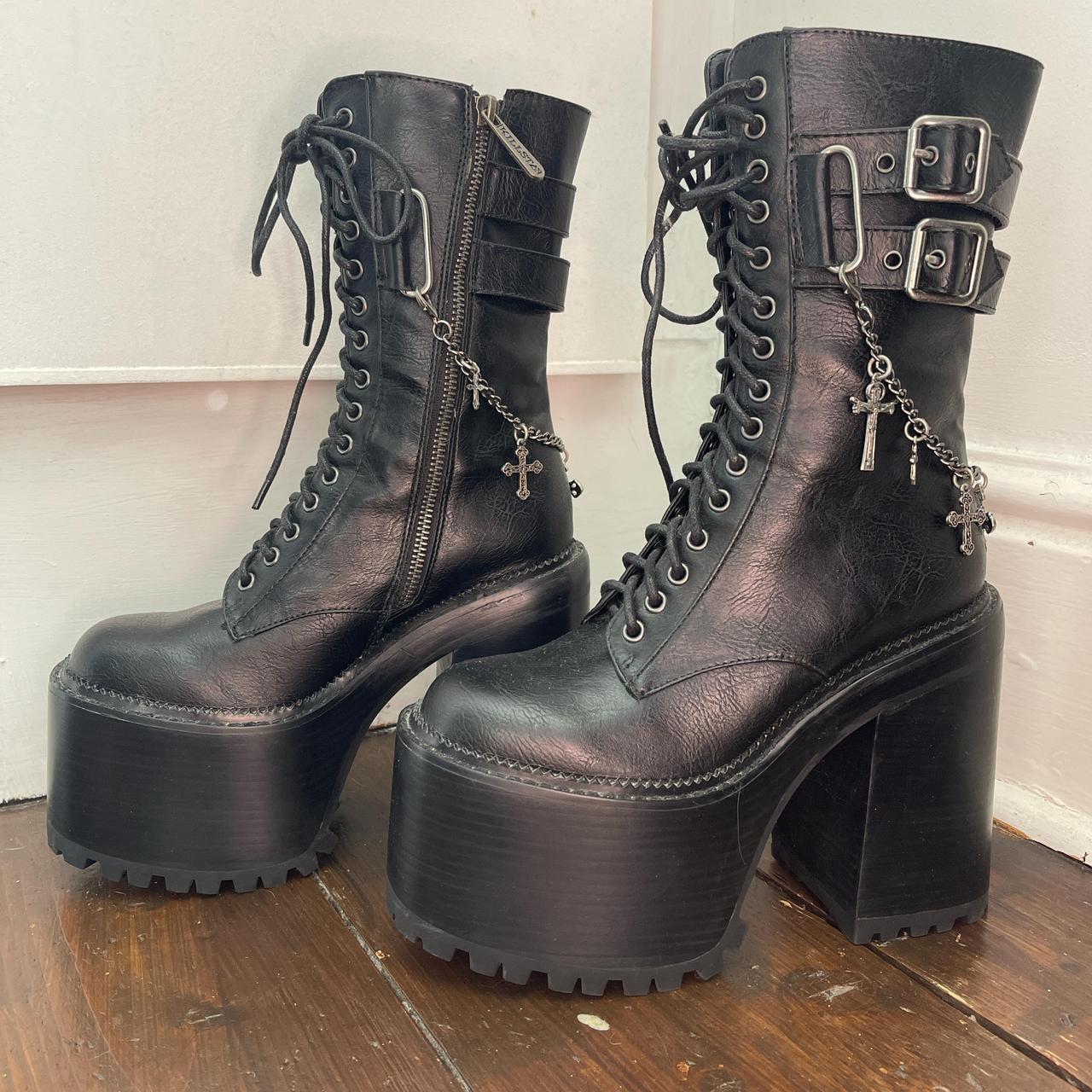 KILLSTAR Rogue boots with cross charms. Never... - Depop