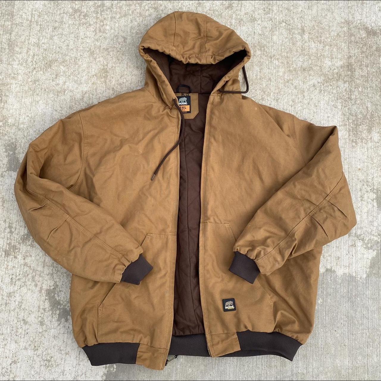 Brown tan Heavy duty work jacket. Brown workwear... - Depop