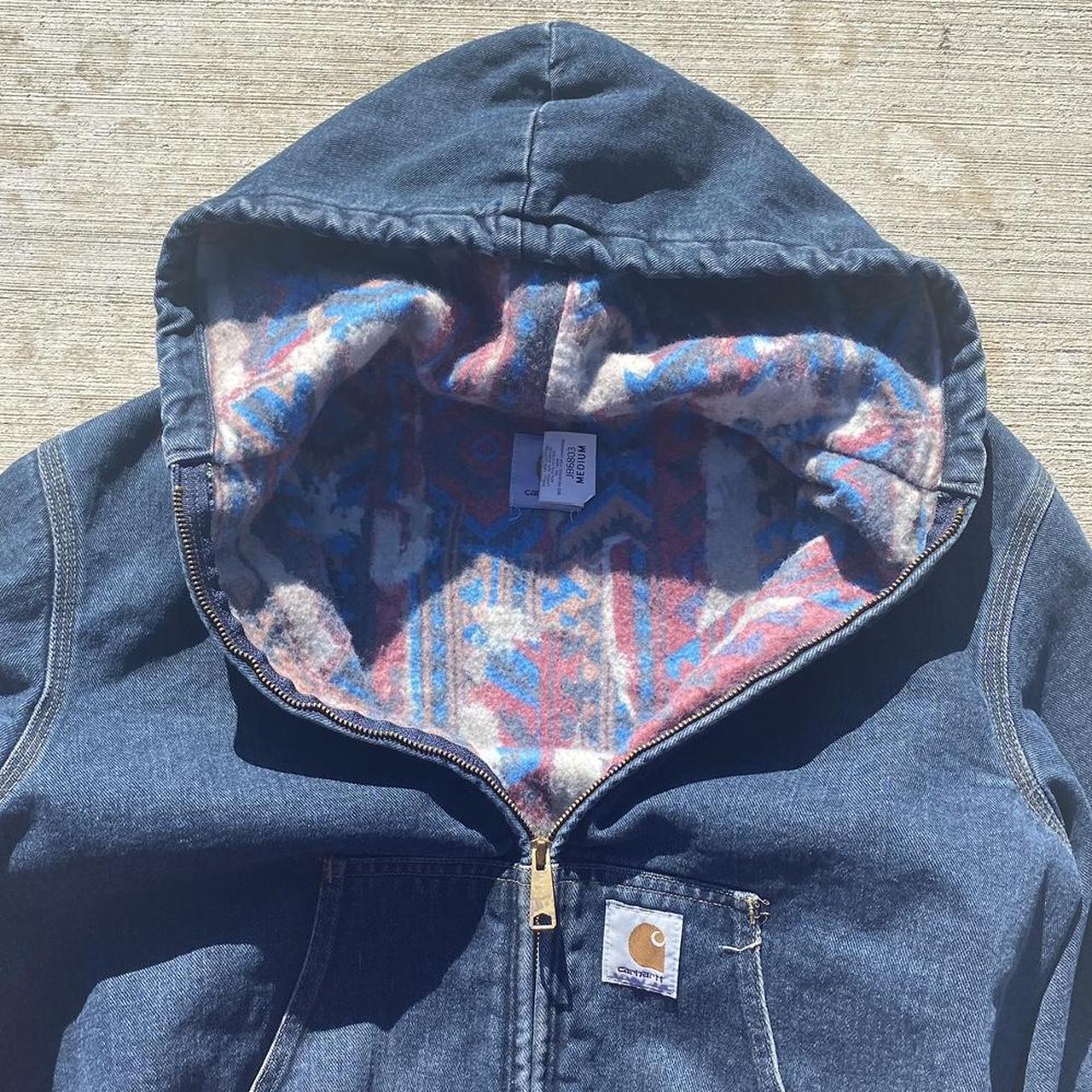 Extremely Rare Carhartt Aztec Print lined hooded... - Depop